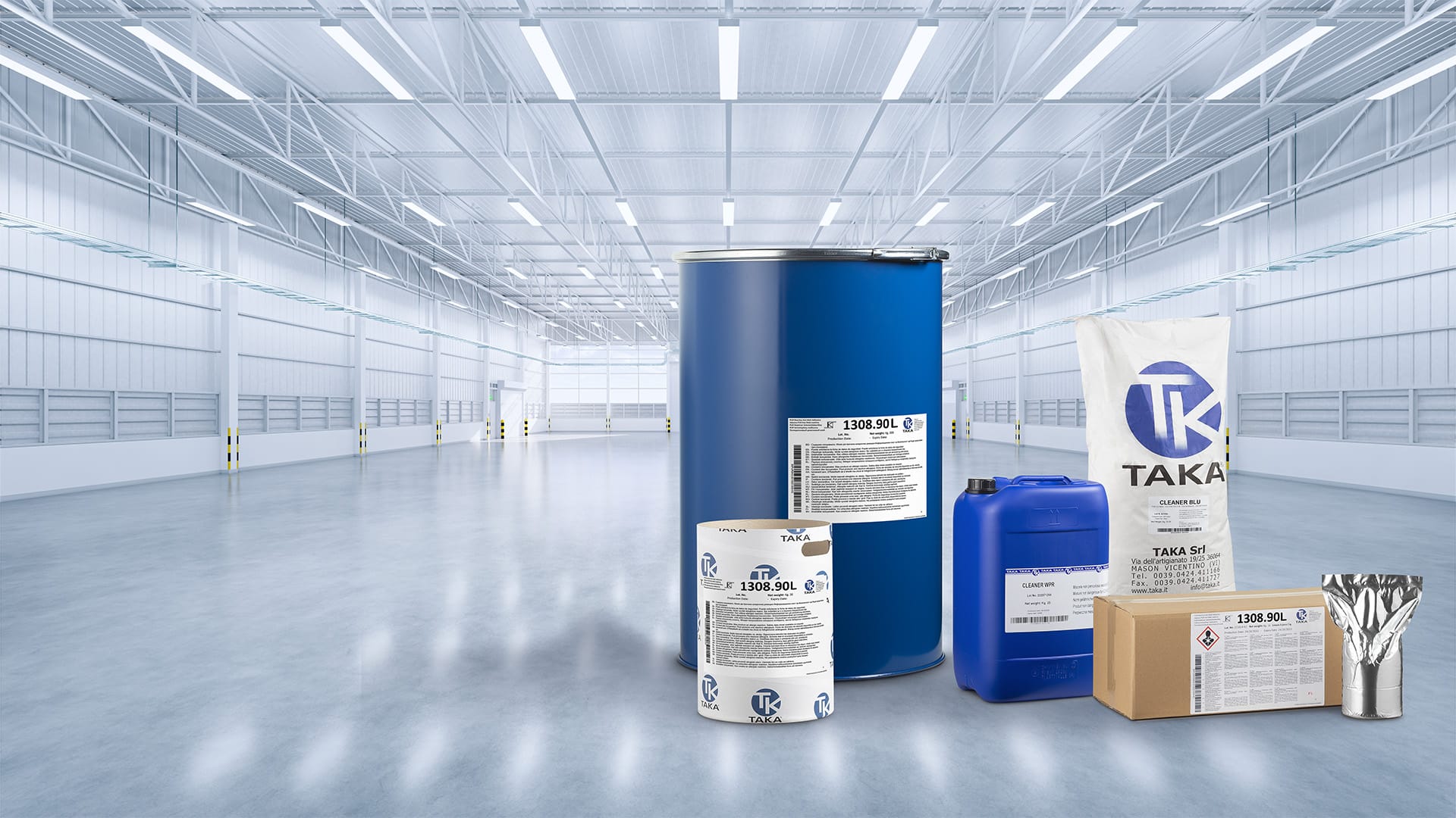 TAKA: polyurethane glues, primers and industrial detergents